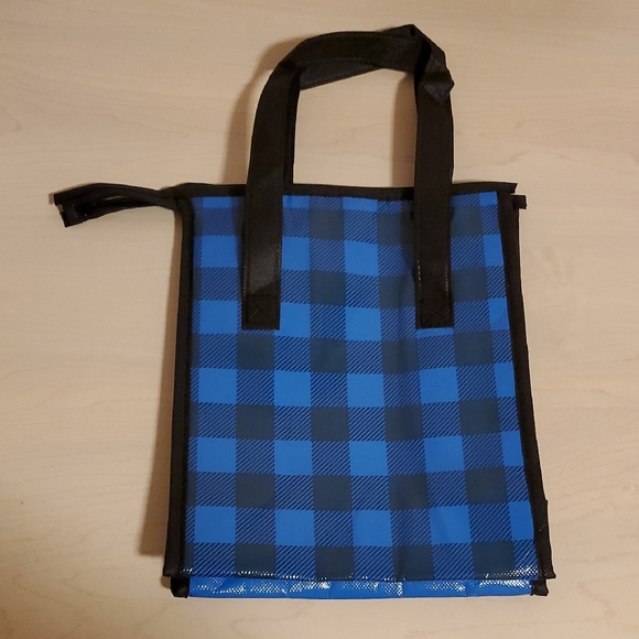 Unknown | Bags | Blue Checkered Insulated Tote | Poshmark
